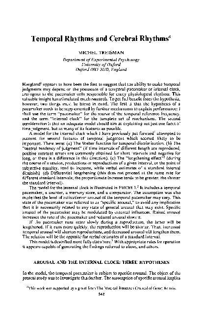 (PDF) Temporal Rhythms and Cerebral Rhythms