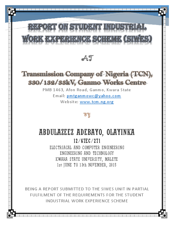 SIWES Report of 2015/2016 session