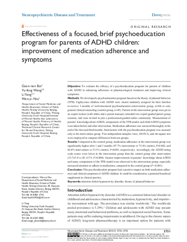 (PDF) Effectiveness of a focused, brief psychoeducation program for ...