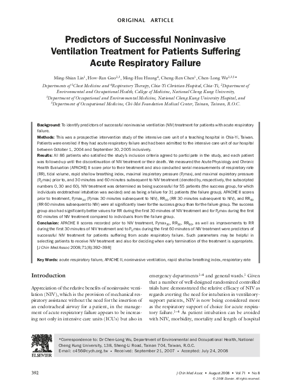 (PDF) Noninvasive Ventilation For Severe Acute Asthma Attacks | Prof ... (PDF) Noninvasive Ventilation For Severe Acute Asthma Attacks | Prof ...