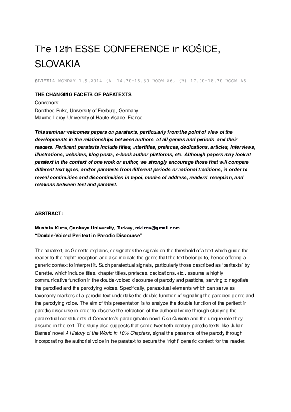 (DOC) Double-Voiced Peritext in Parodic Discourse