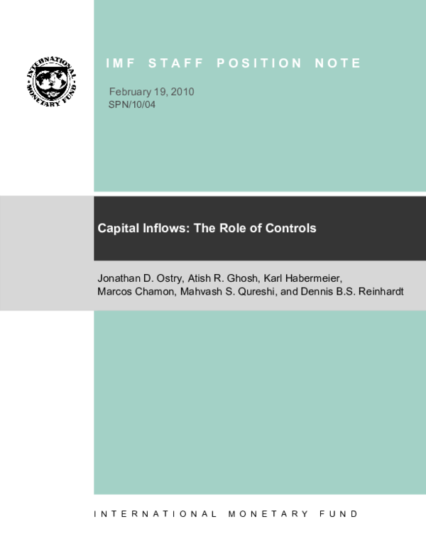 (PDF) Capital Inflows: The Role of Controls (Entradas de Capital: El ...