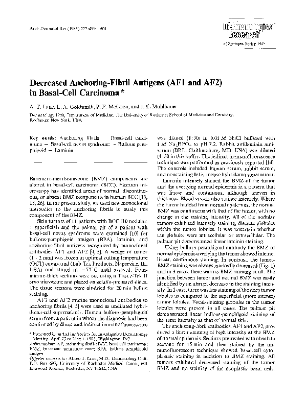 (PDF) Decreased anchoring-fibril antigens (AF1 and AF2) in basal-cell ...