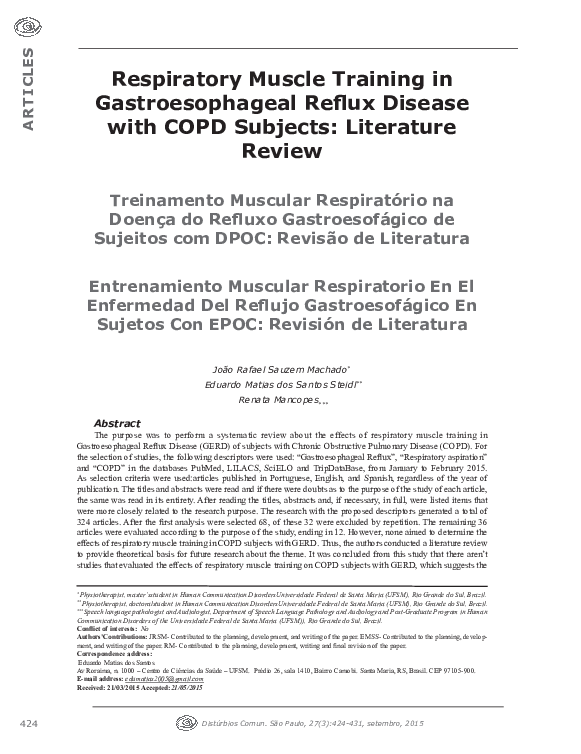 (PDF) Respiratory Muscle Training in Gastroesophageal Reflux Disease ...
