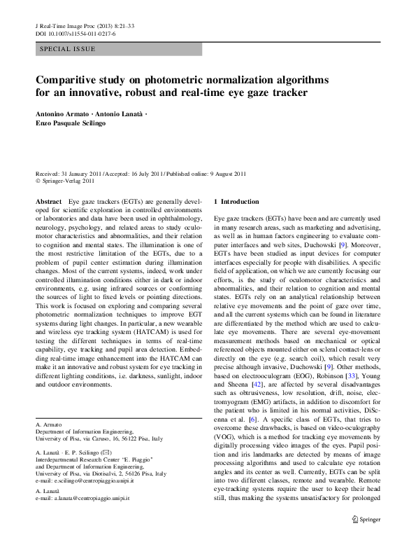 (PDF) Comparitive study on photometric normalization algorithms for an ...