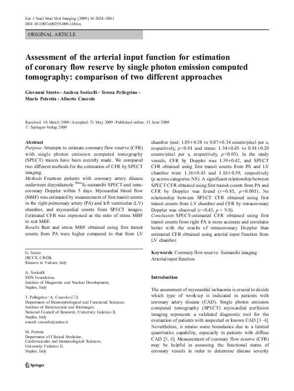 (PDF) Assessment of the arterial input function for estimation of coronary flow reserve by ...