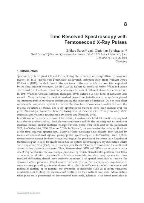 (PDF) Femtosecond Soft-X-Ray Time-Resolved Spectroscopy