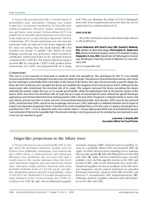 (PDF) Finger-like projections in the biliary trees