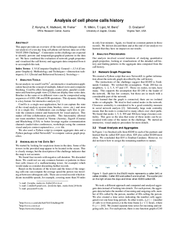 (PDF) Analysis of cell phone calls history