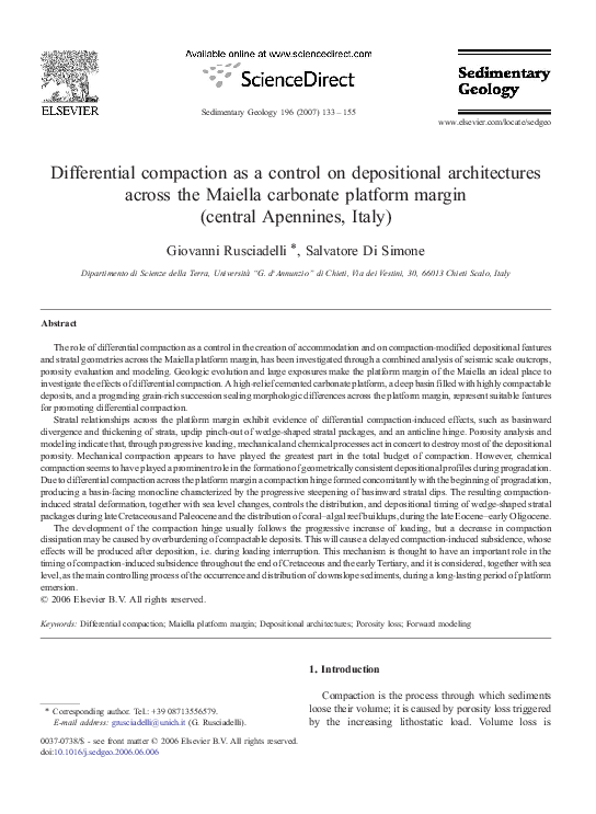 (PDF) Differential compaction as a control on depositional ...