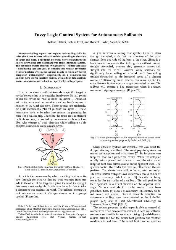 (PDF) Fuzzy logic control system for autonomous sailboats