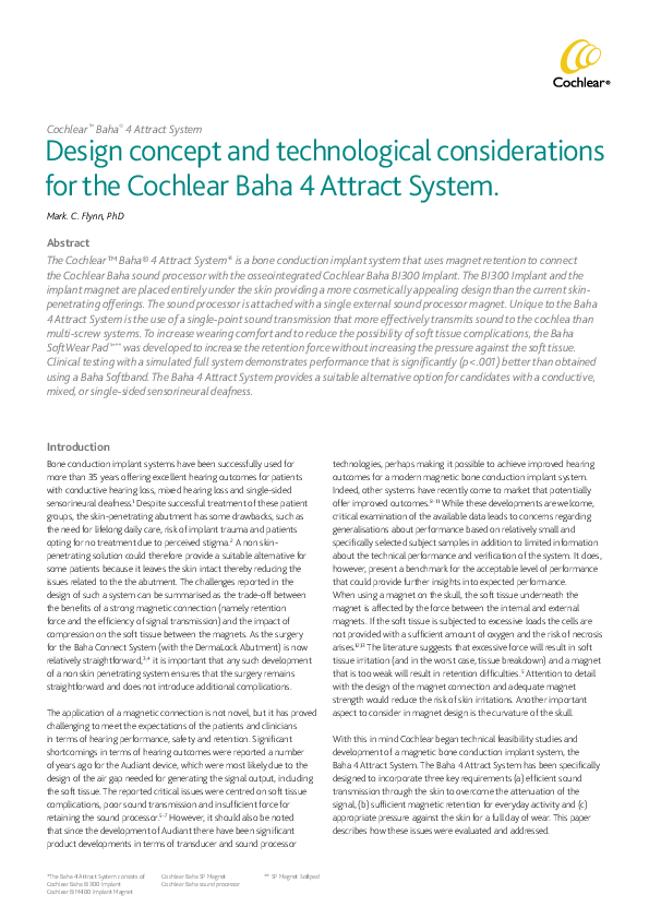 (PDF) Design concept and technological considerations for the Cochlear ...