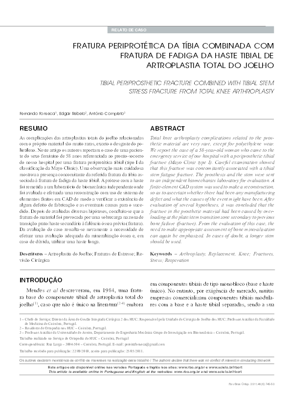 (PDF) Tibial periprosthetic fracture combined with tibial stem stress ...