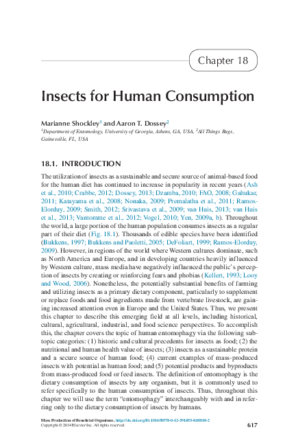(PDF) Insects for Human Consumption