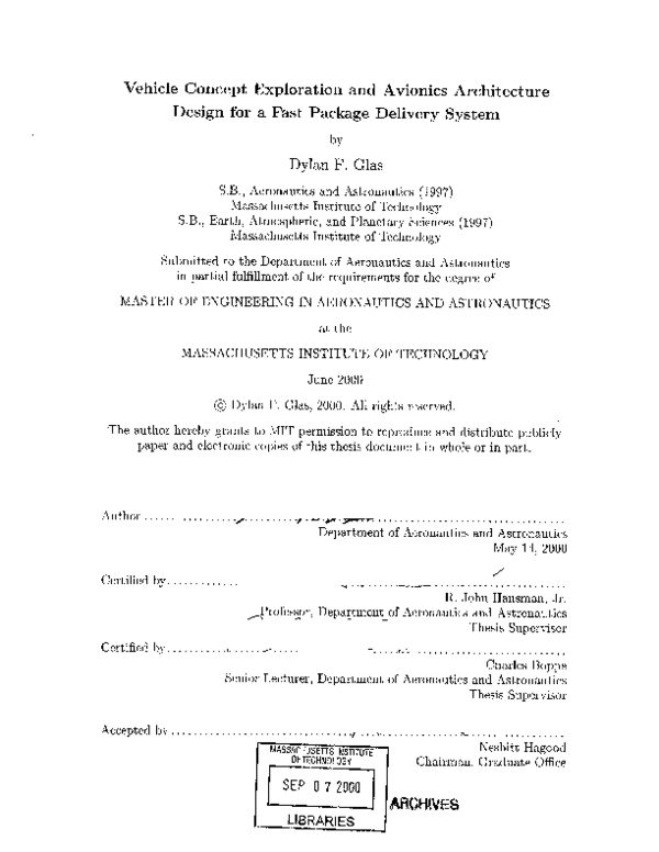 (PDF) Vehicle concept exploration and avionics architecture design for ...