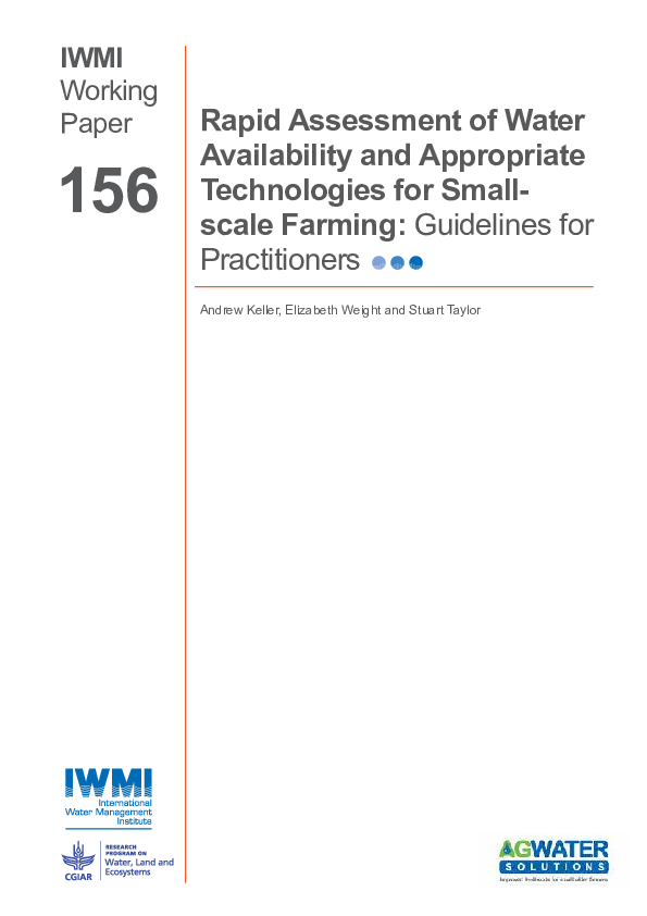 (PDF) Rapid Assessment of Water Availability and Appropriate ...