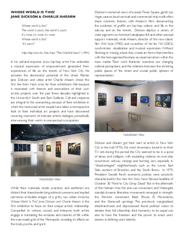 (PDF) Whose World Is This? Jane Dickson and Charlie Ahearn | Deborah ...