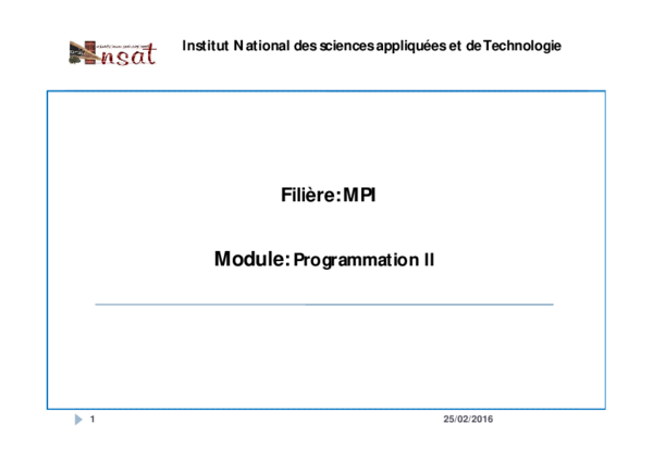 (PDF) Chapitre1-partie2 programmation II pile file | zouaoui houyem ...
