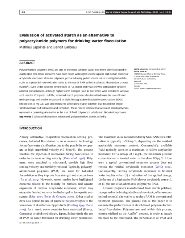 (PDF) Evaluation of activated starch as an alternative to ...