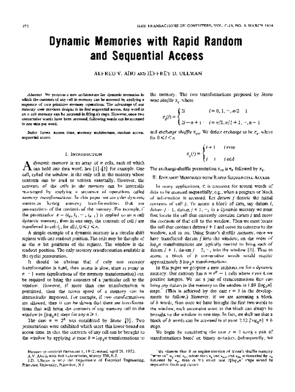 (PDF) Dynamic Memories with Rapid Random and Sequential Access
