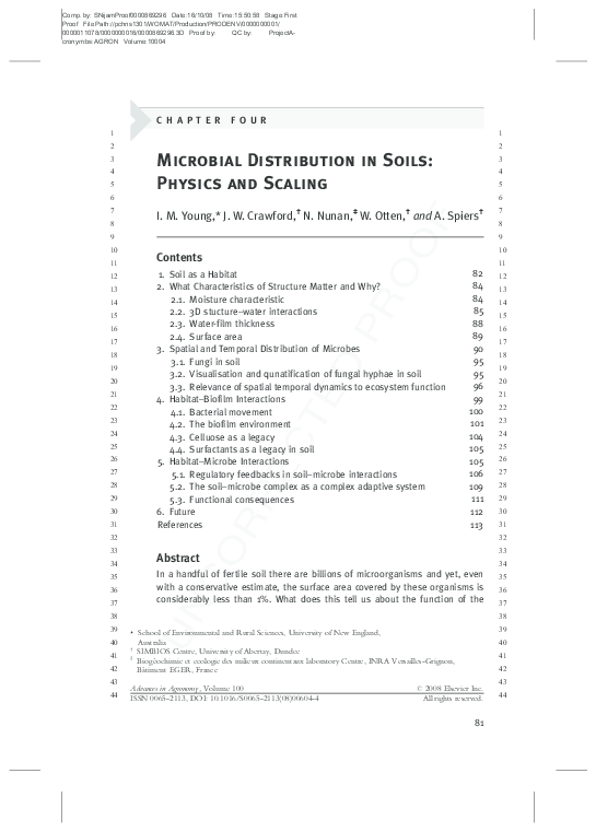 (PDF) Chapter 4 Microbial Distribution in Soils: Physics and Scaling