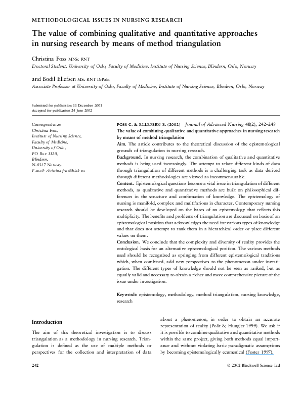 (PDF) The value of combining qualitative and quantitative approaches in ...