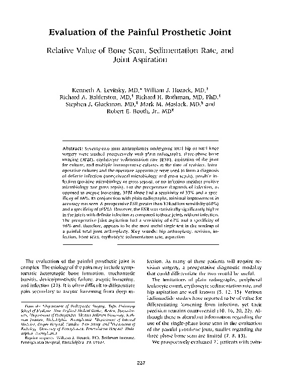 (PDF) Evaluation of the painful prosthetic joint