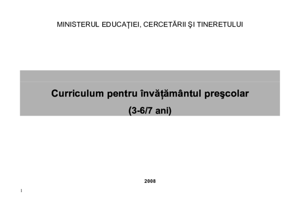 (PDF) Curriculum pentru invatamantul prescolar