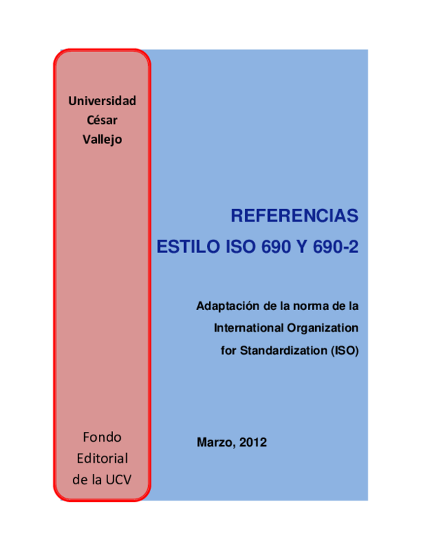 (PDF) REFERENCIAS ESTILO ISO 690 Y 690-2 Adaptación de la norma de la ...