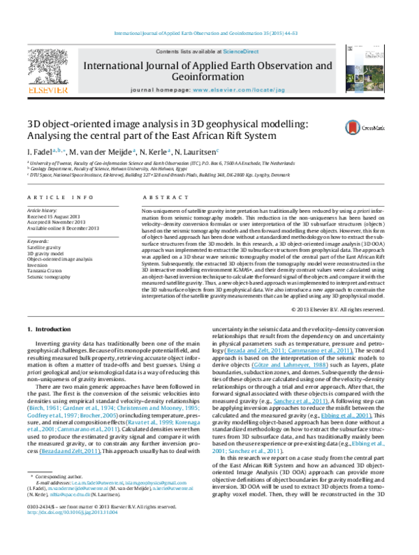 Pdf Reducing Non Uniqueness In Satellite Gravity Inversion Using 3d Object Oriented Image