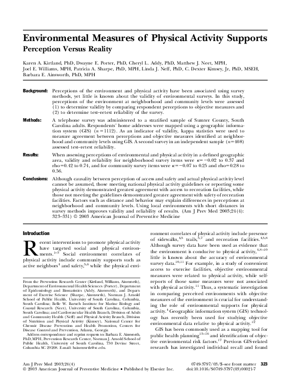 (PDF) Environmental measures of physical activity supports