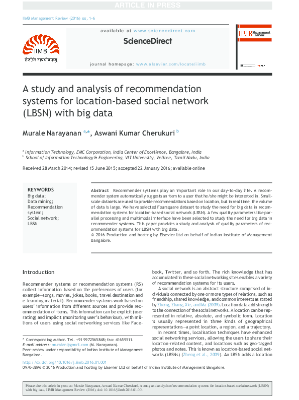 (PDF) A study and analysis of recommendation systems for location-based ...