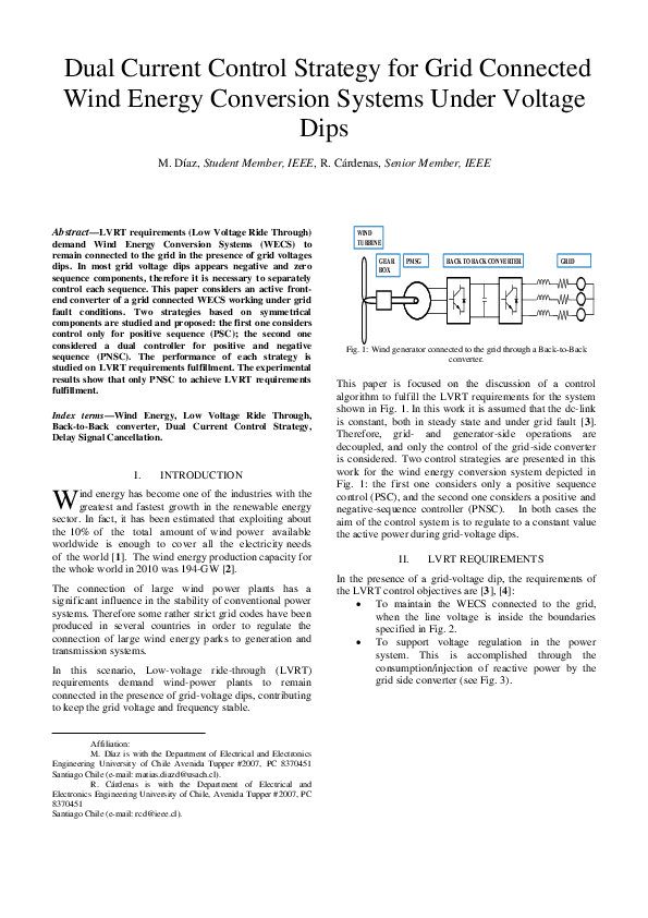 (PDF) Dual current control strategy to fulfill LVRT requirements in WECS