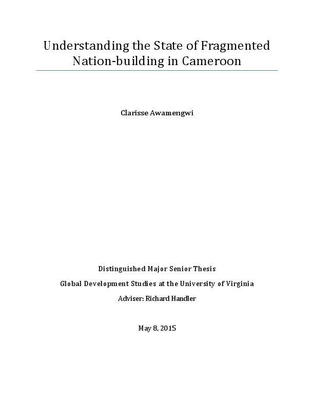 (PDF) Understanding the State of Fragmented Nation-building in Cameroon