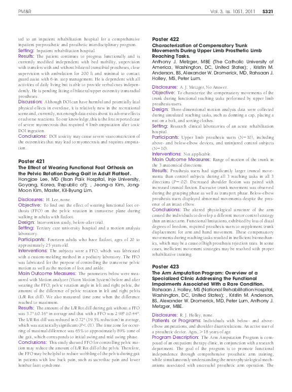 (PDF) Poster 423 The Arm Amputation Program: Overview of a Specialized ...