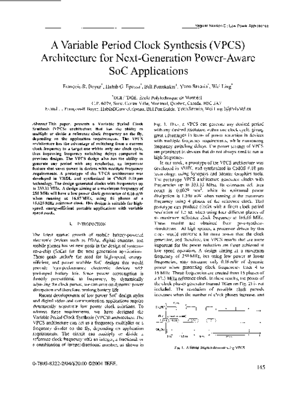 (PDF) A variable period clock synthesis (VPCS) architecture for next ...