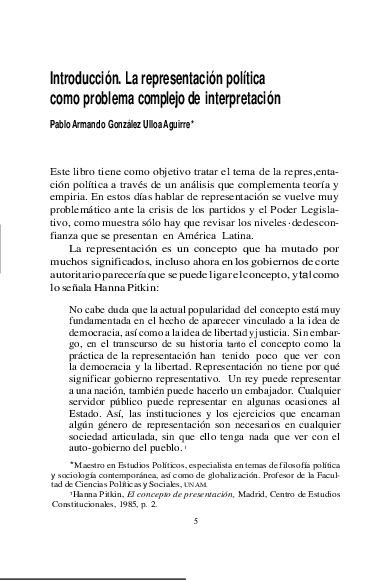 (PDF) (2009) "Introducción. La representación como problema complejo de interpretación”, en ...