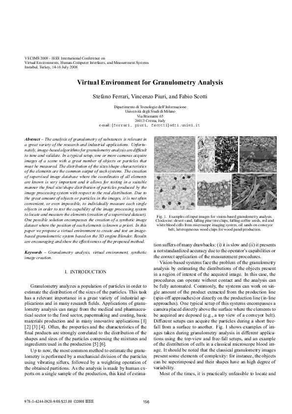 (PDF) Virtual environment for granulometry analysis