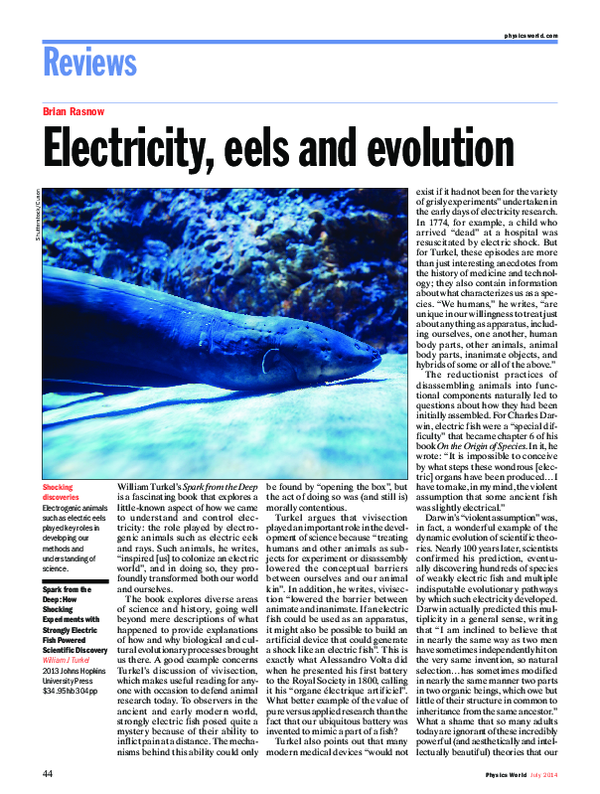 (PDF) Electricity, eels and evolution