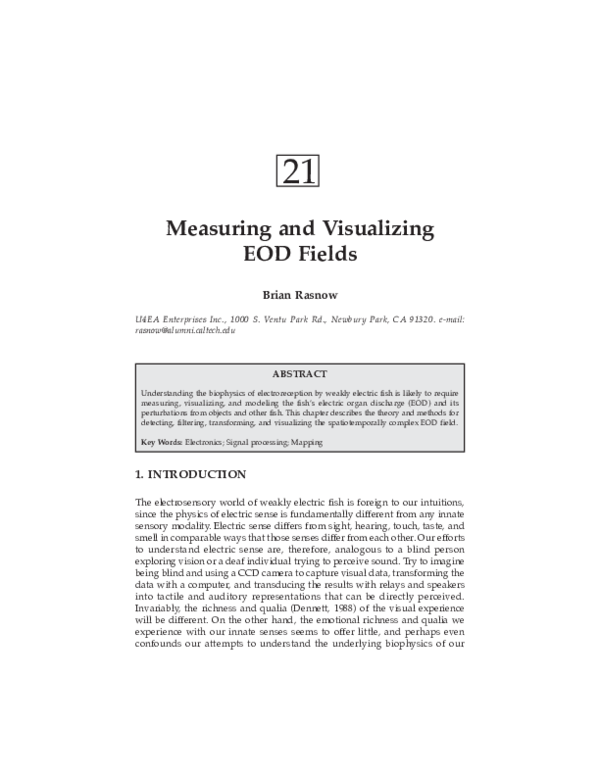(PDF) Measuring and visualizing EOD fields