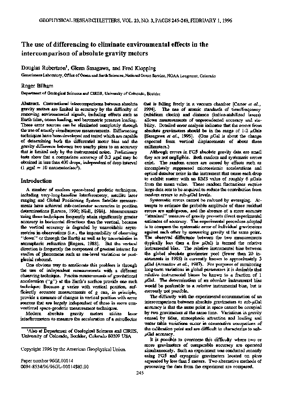 (PDF) The use of differencing to eliminate environmental effects in the ...