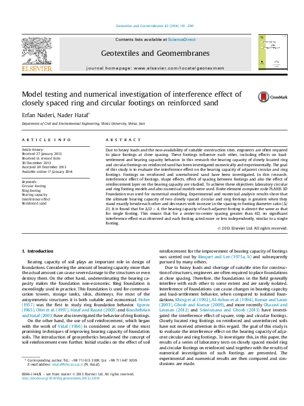 Pdf Model Testing And Numerical Investigation Of Interference Effect