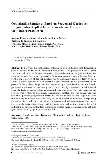 (PDF) Optimization Strategies Based on Sequential Quadratic Programming Applied for a ...
