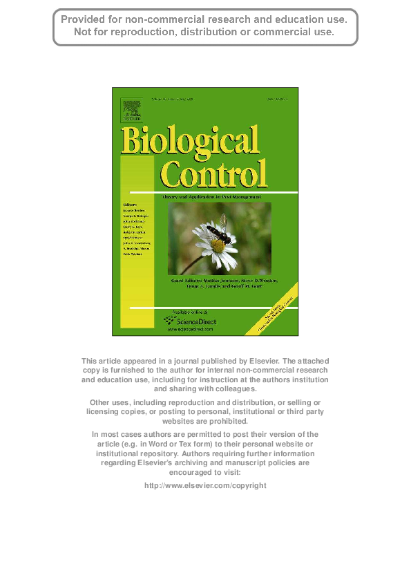 (PDF) Economics and adoption of conservation biological control
