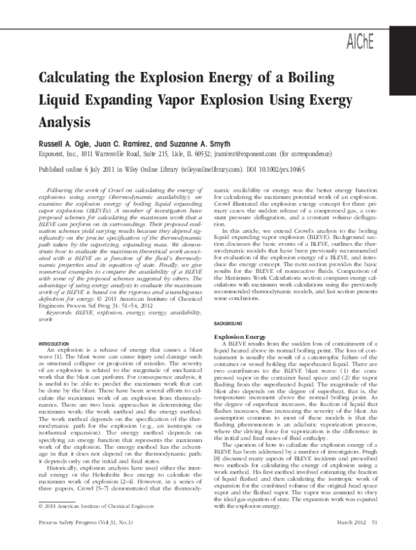 (PDF) Calculating the explosion energy of a boiling liquid expanding ...