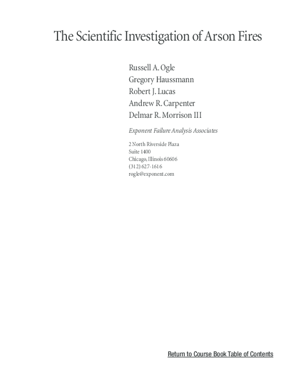 (PDF) The Scientific Investigation of Arson Fires
