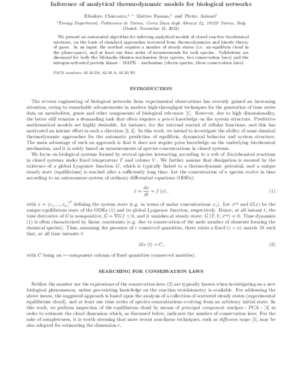 (PDF) Inference of analytical thermodynamic models for biological networks