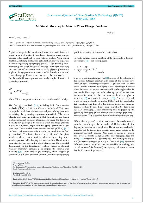 (PDF) Multiscale Modeling for Material Phase Change Problems