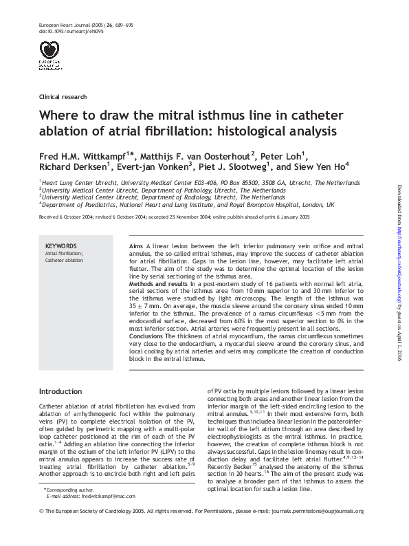 (PDF) Where to draw the mitral isthmus line in catheter ablation of ...