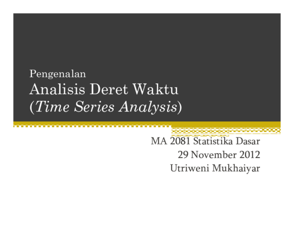(PDF) Analisis Deret Waktu (Time Series Analysis